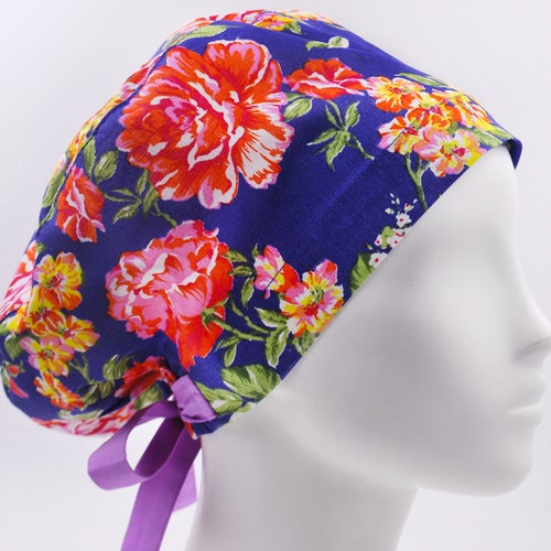 Scrub Caps Scrub Hat Surgery Cap Surgical Hats Floral Etsy