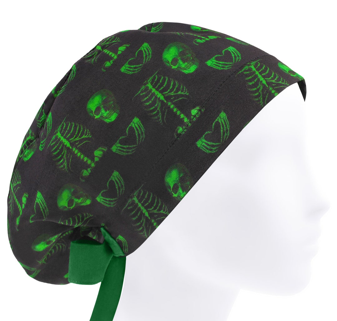 Skeleton Nurse Cap, Surgical Cap Spine, Scrub Hats Organs, Medical ...