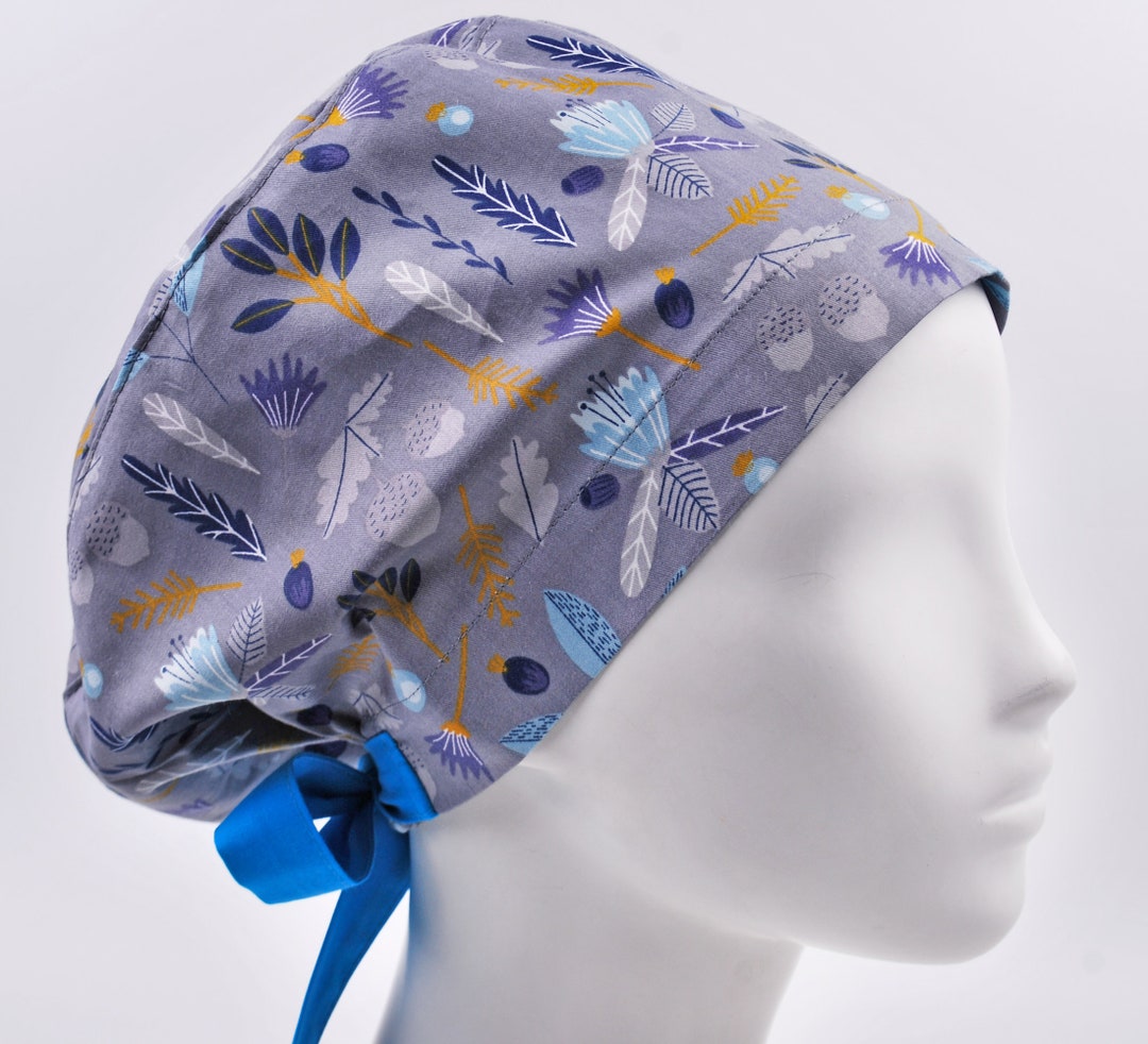 Scrub Caps Scrub Hat Acorn Surgical Cap Leaves Womens Scrub - Etsy