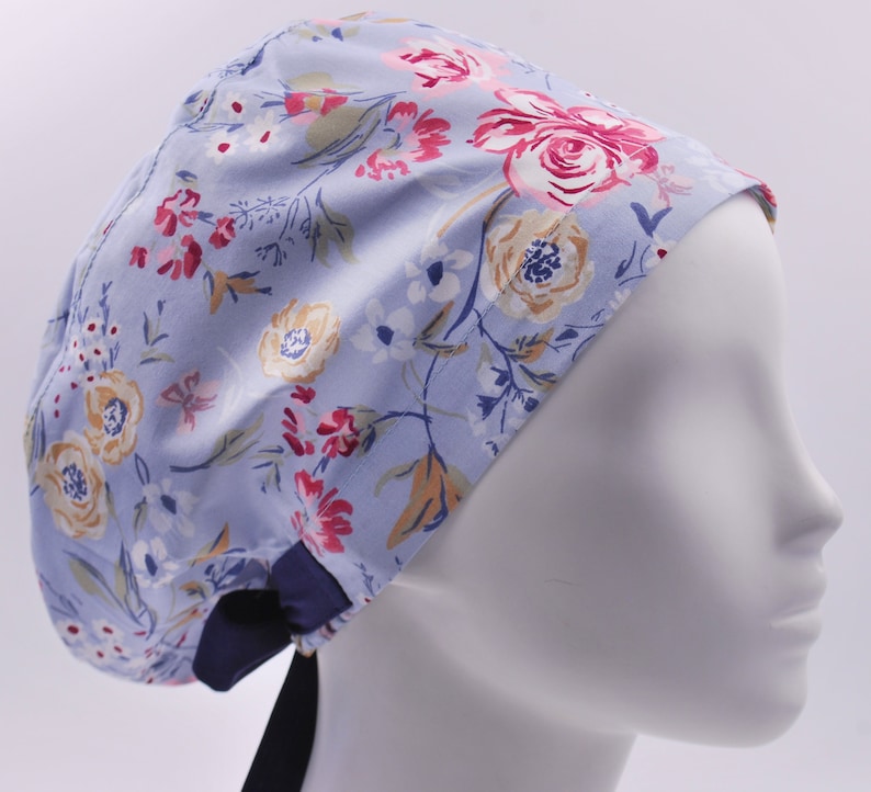 Scrub hat scrub cap surgery caps floral surgical hats blue | Etsy