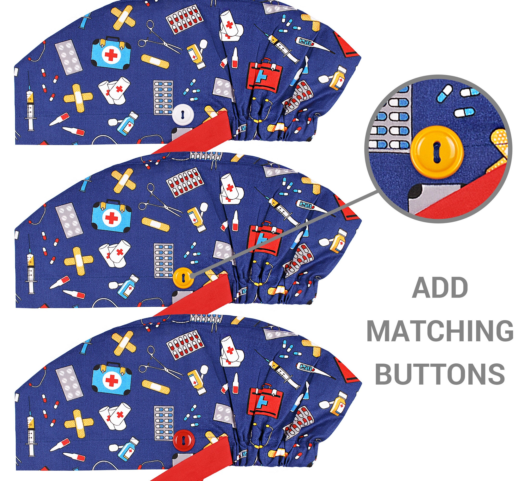 Nurse Cap Scrub Caps Surgical Cap Women Scrub Hats Blue - Etsy