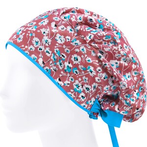 Surgical Cap Women, Scrub Hats, Surgery Caps, Nurse Hat, Floral Pastel ...