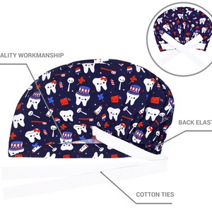Dental Nurse Cap Teeth Scrub Cap Surgical Cap Women Scrub - Etsy
