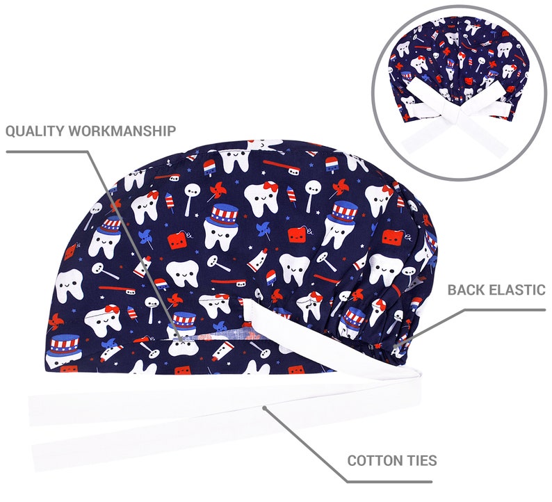 Dental Nurse Cap Teeth Scrub Cap Surgical Cap Women Scrub - Etsy