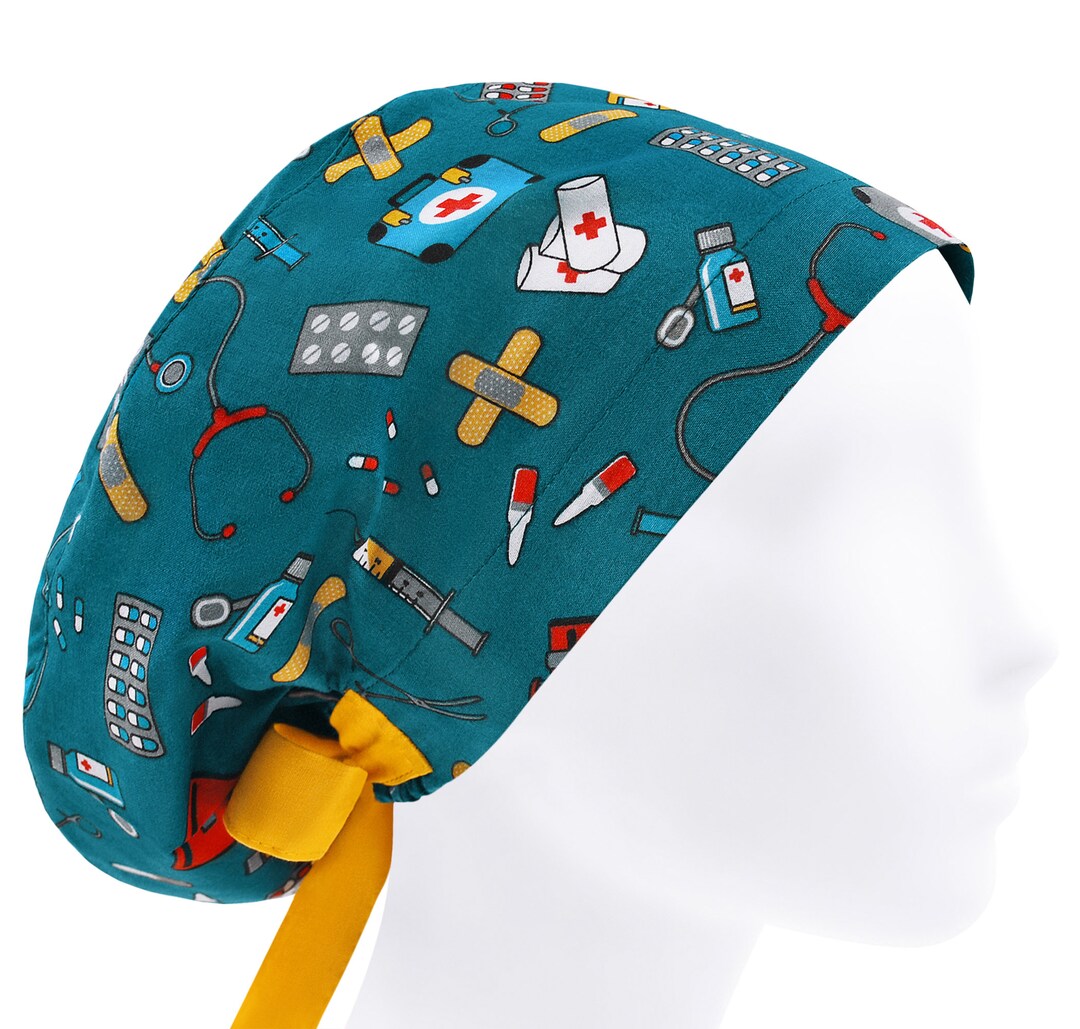 Nurse Cap, Surgical Cap, Scrub Hats, Medical Scrub Caps, Teal Scrub Hat ...