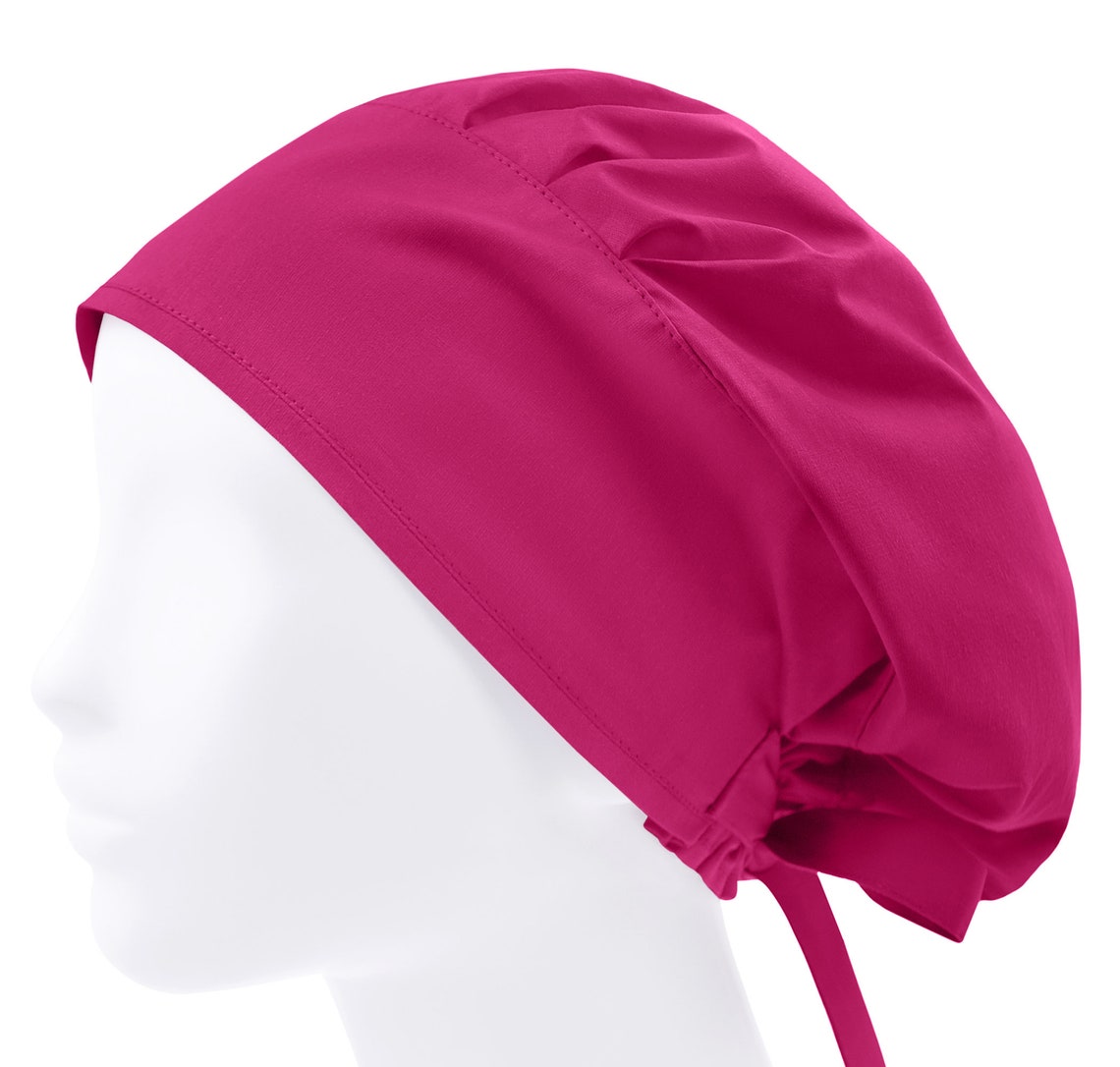 Surgical Cap Women, Scrub Hats, Surgery Caps, Nurse Hat, Solid Hot Pink ...
