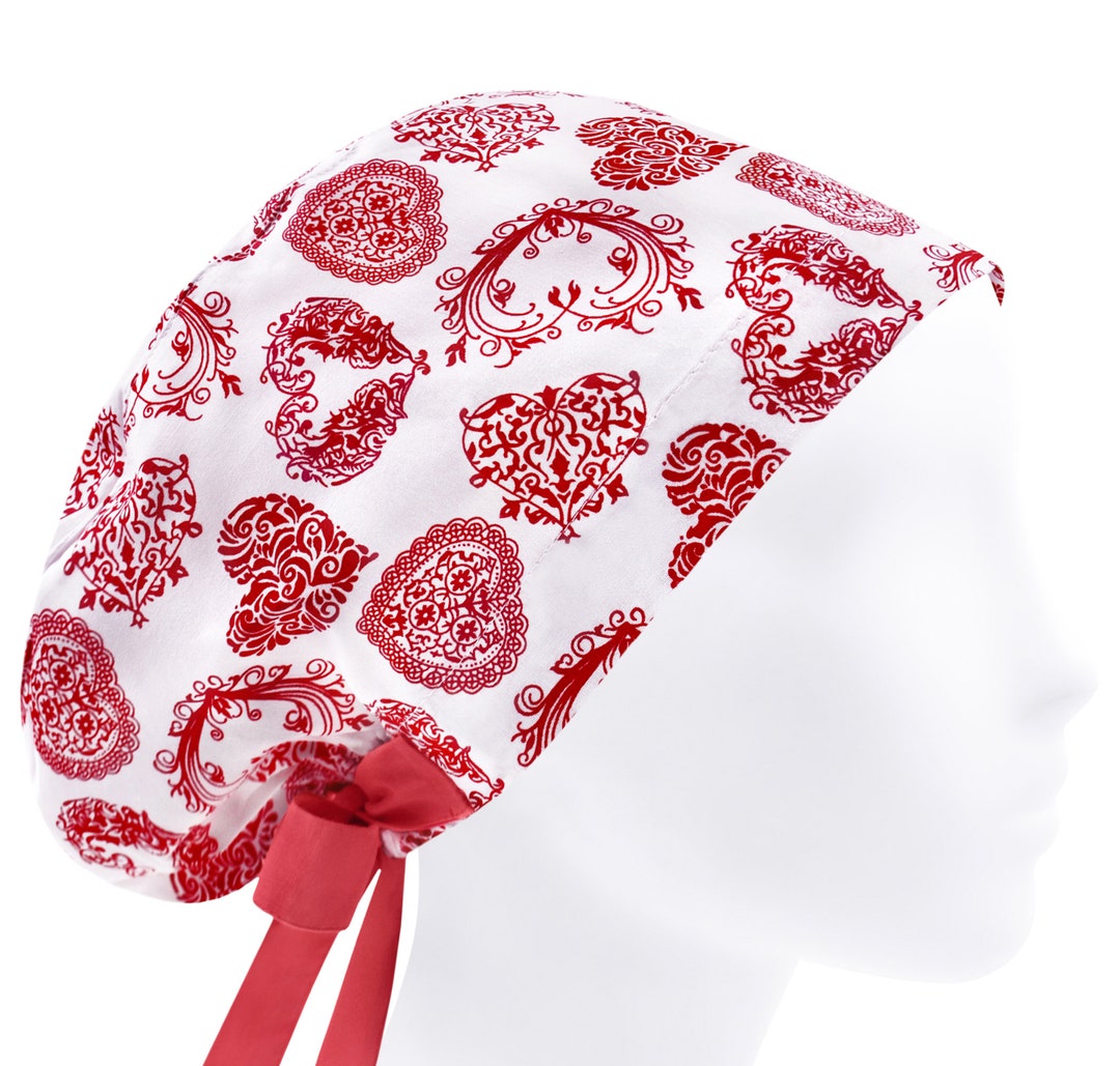 Scrub Hat, Scrub Caps for Women, Valentines Scrub Cap, Heart Surgical ...