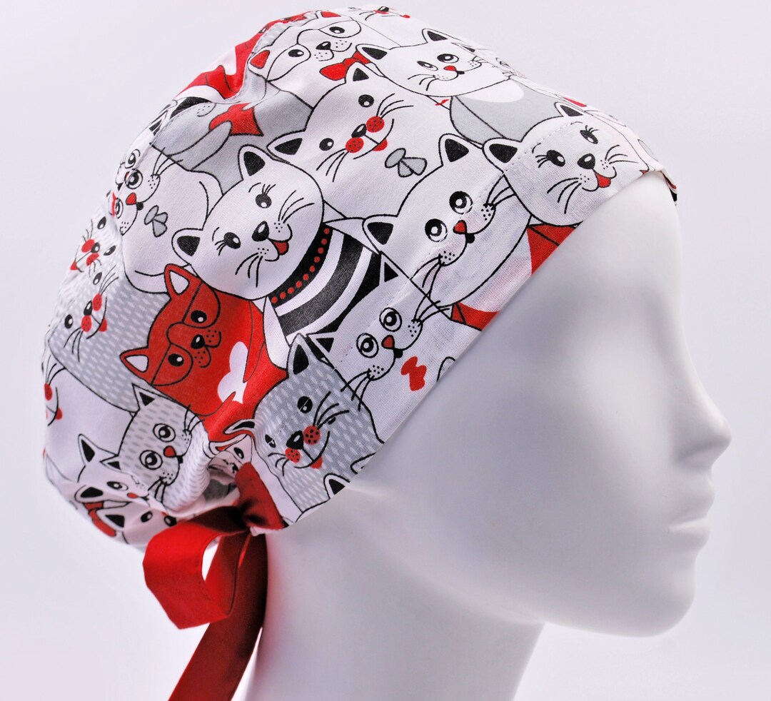 Scrub Cap Scrub Hats Surgery Caps Cat Surgical Hat - Etsy