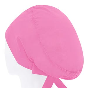 Adjustable Womens Surgery Scrub Cap, Cotton Solid Plain Pink Euro Nurse ...