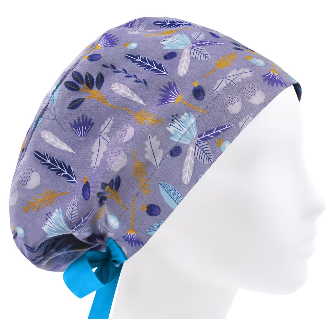 Scrub Caps Scrub Hat Acorn Surgical Cap Leaves Womens Scrub - Etsy