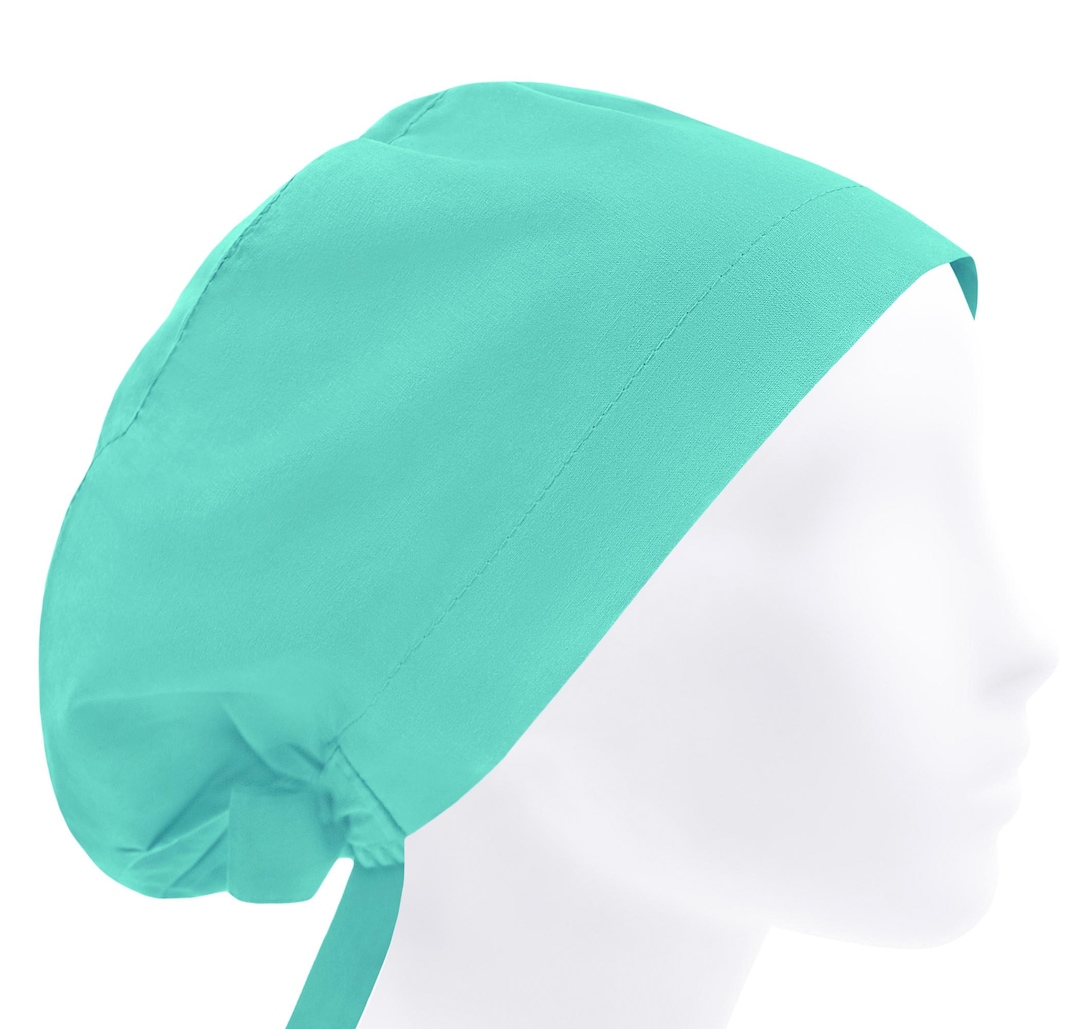 Surgeon Surgery Cotton Nurse Scrub Cap, Womens Solid Mint Green Euro ...
