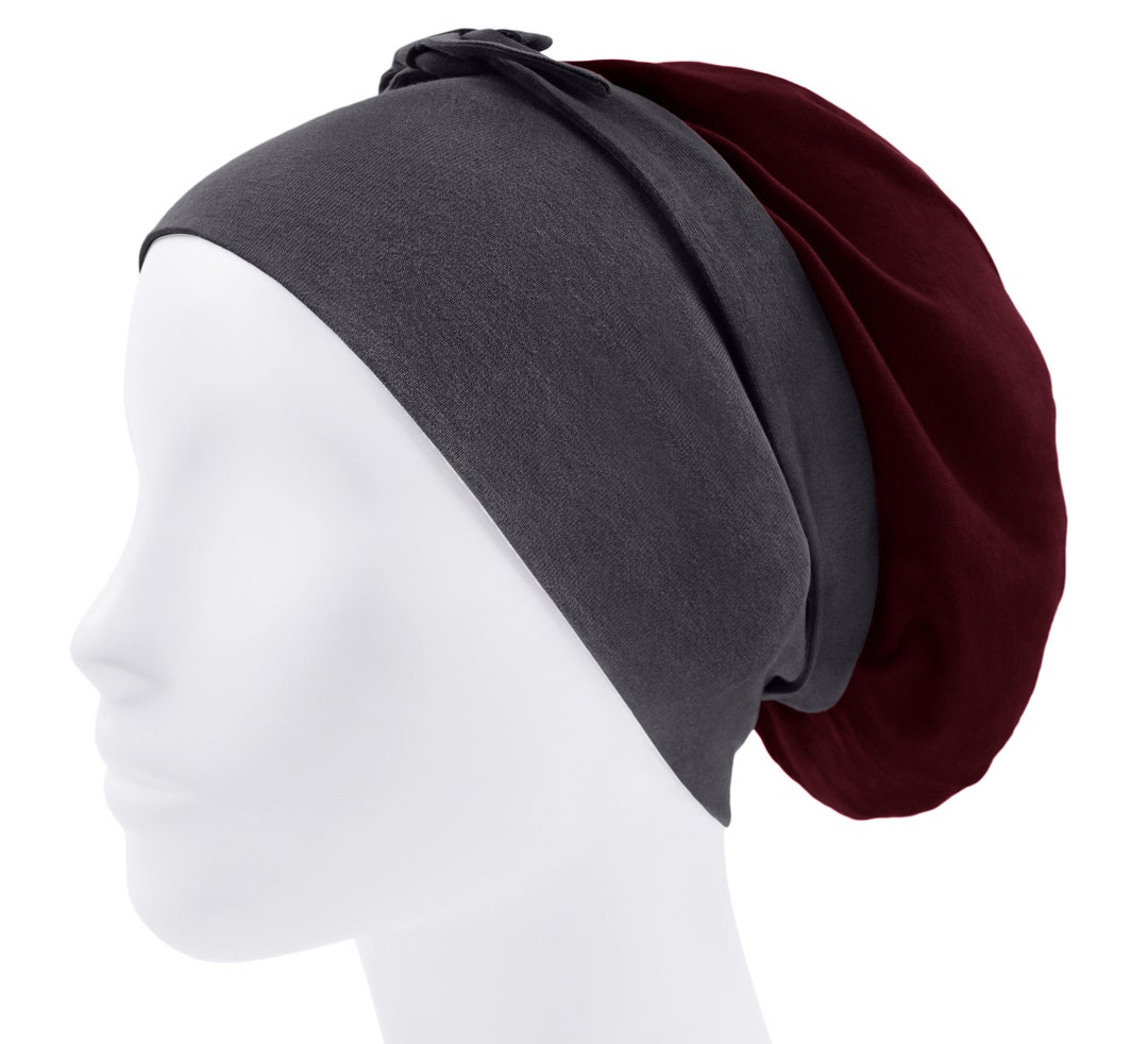 High / Low Bun Bonnet Surgical Scrub Cap Women, Stretch Jersey Nurse ...