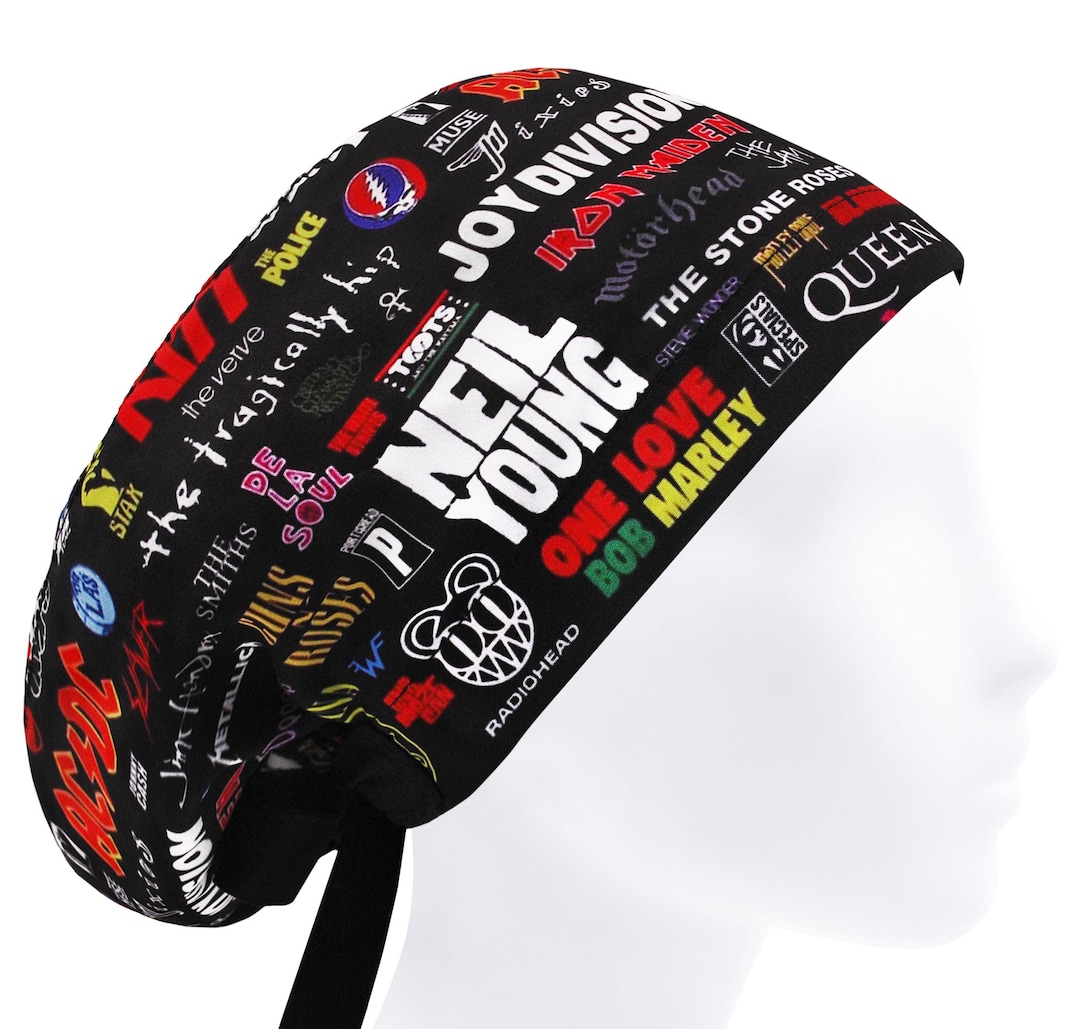 Rock Music Surgical Scrub Cap Womens, Euro Nurse Hat for Metal Fans - Etsy