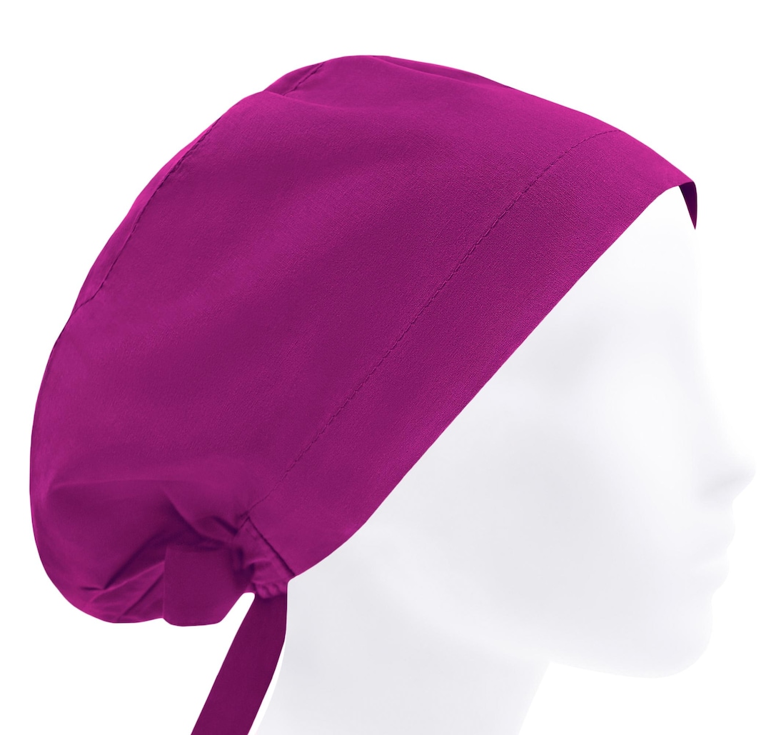 Nurse Doctor Surgical Surgeon Hat, Solid Plain Fuchsia Cotton Euro ...