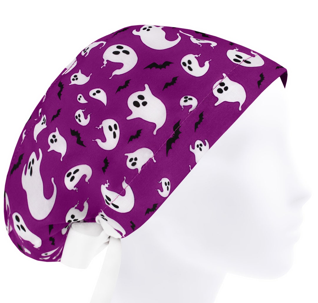 Ghost Surgical Scrub Hat Womens, Euro Nurse Cap Halloween - Etsy