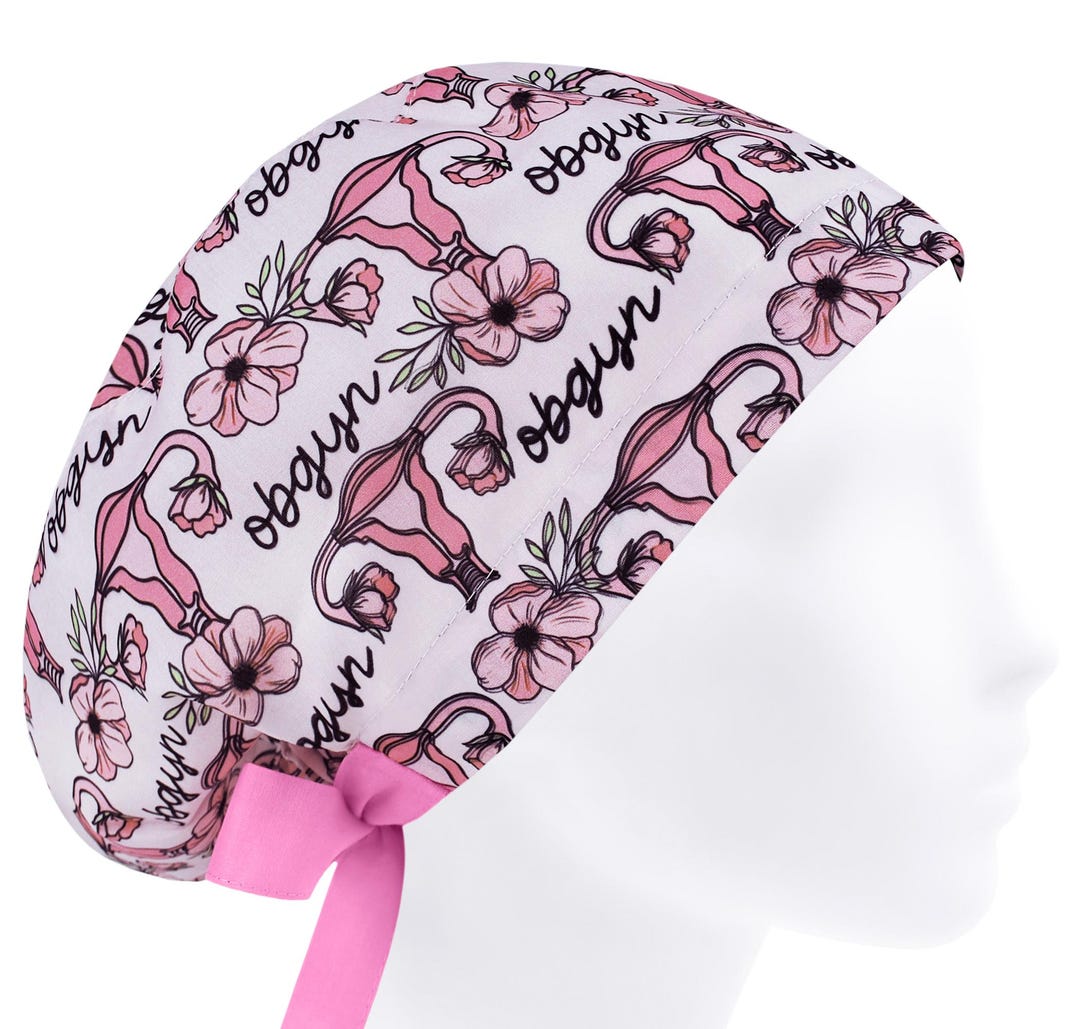 Nurse Cap, Scrub Caps, Surgical Cap Women, Scrub Hat OB GYN, Uterus ...