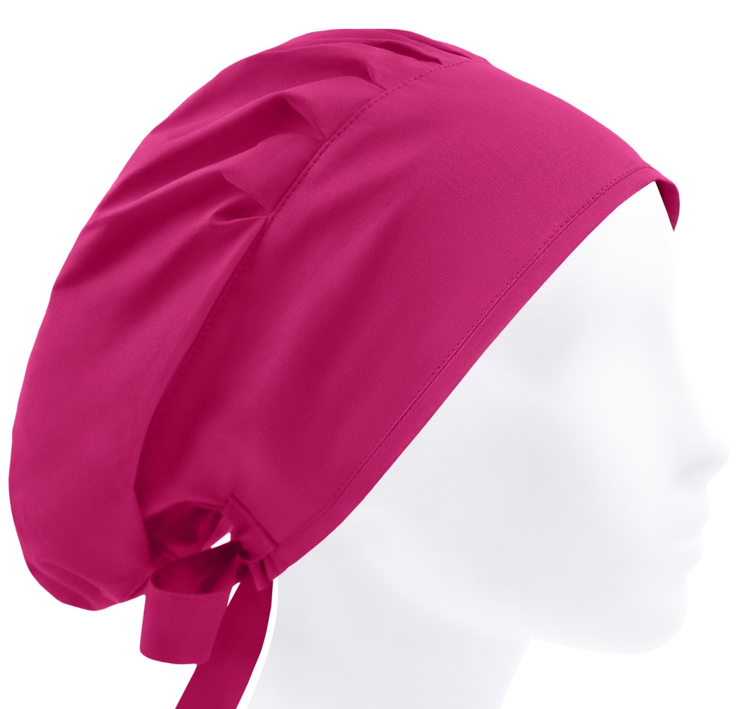 Surgical Cap Women, Scrub Hats, Surgery Caps, Nurse Hat, Solid Hot Pink ...