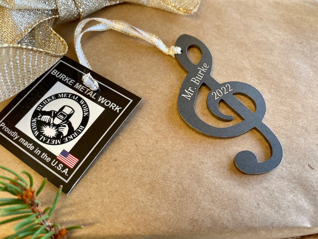 Treble Clef Ornament, Music Christmas Ornament, Personalized Music ...
