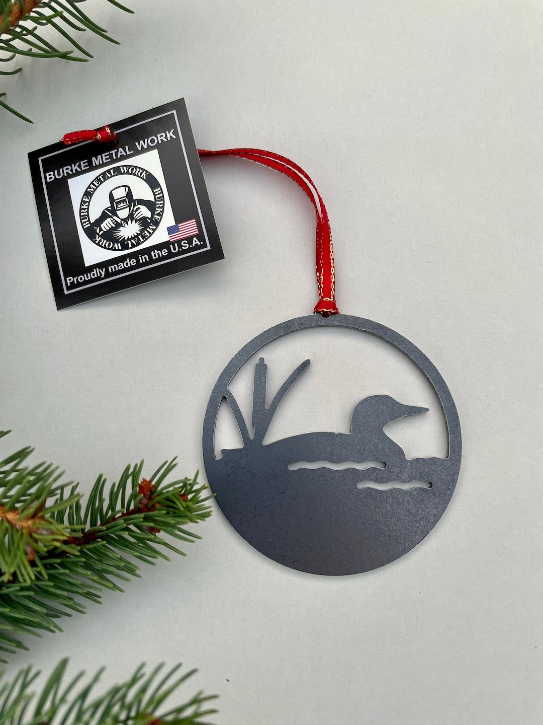 Loon Christmas Ornament, Personalized Gift, Metal Christmas Ornament ...