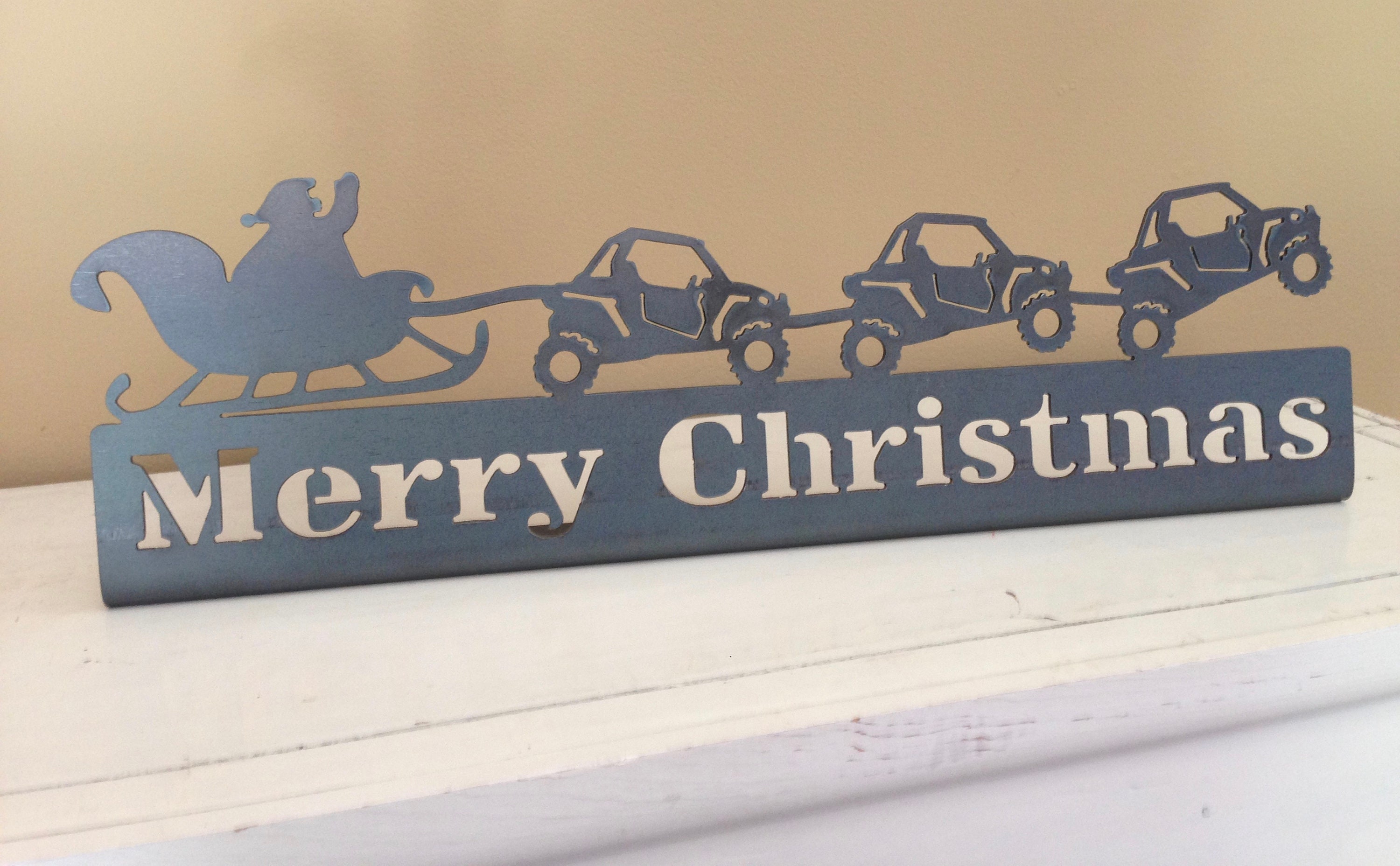 UTV Christmas with Santa and Sleigh SxS Side by Side | Etsy