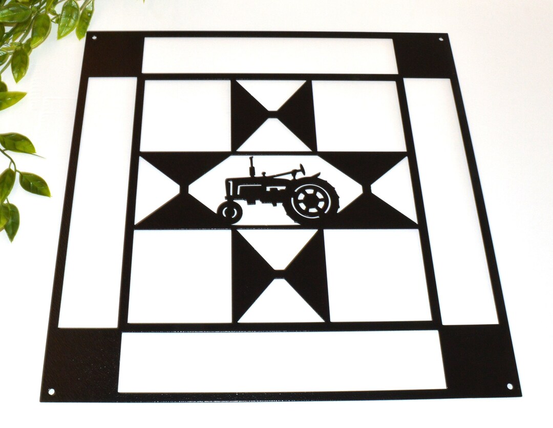 Barn Quilt With Old Tractor (16'' X 16'') - Etsy