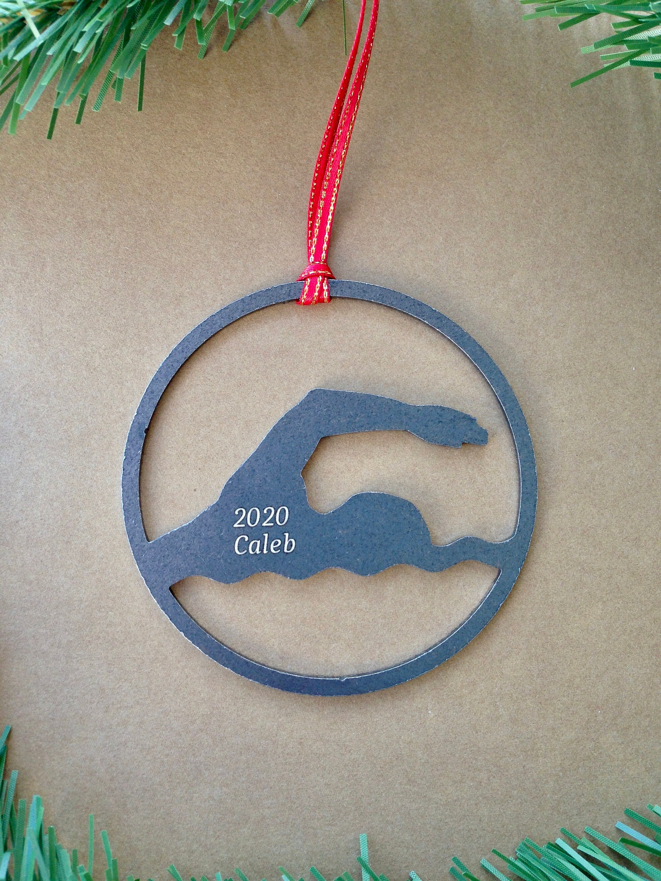 Swimming Metal Ornament Swimmer Pool | Etsy