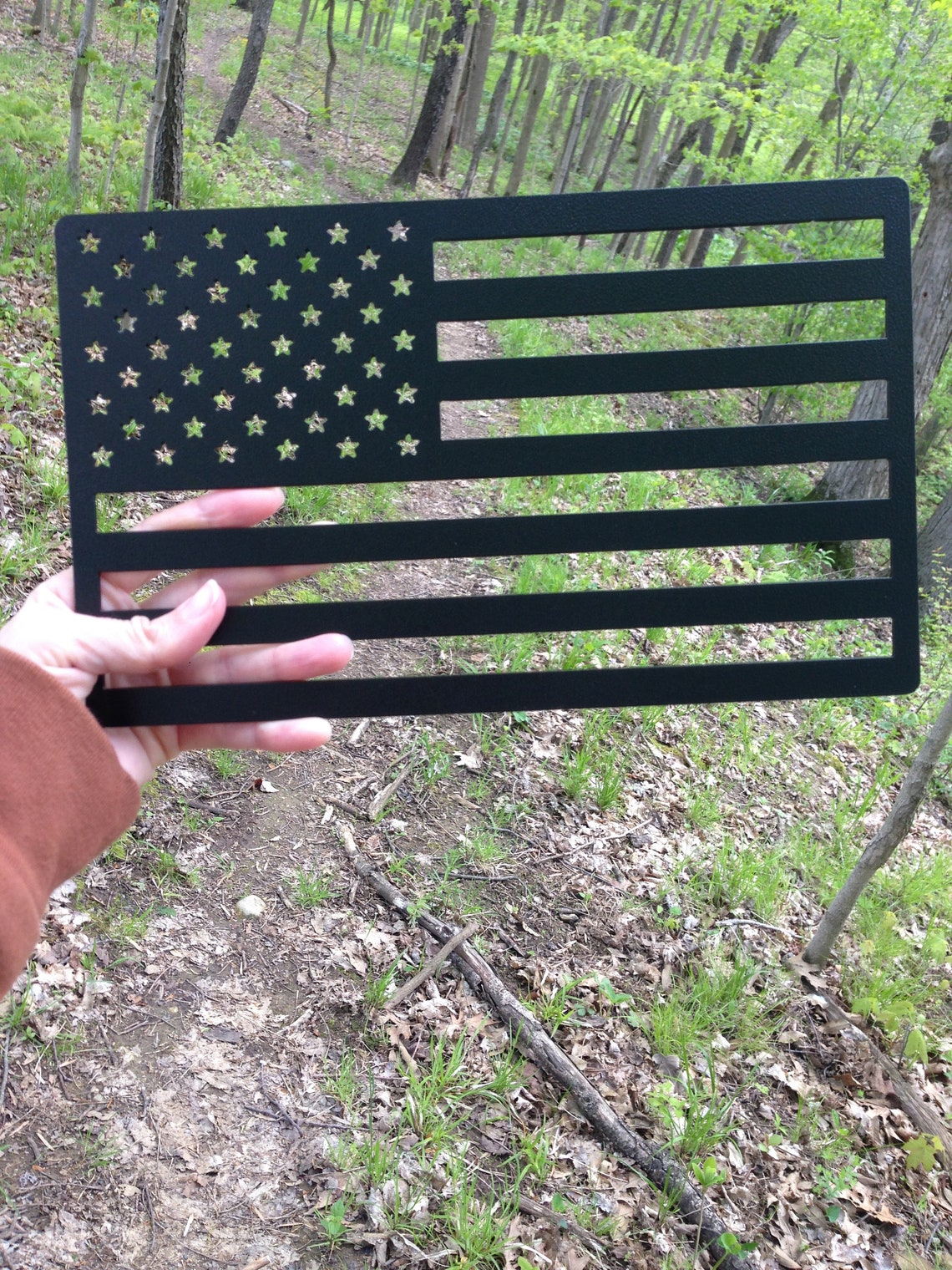 American Flag Metal Steel Sign Patriotic Wall Hanging Decor - Etsy