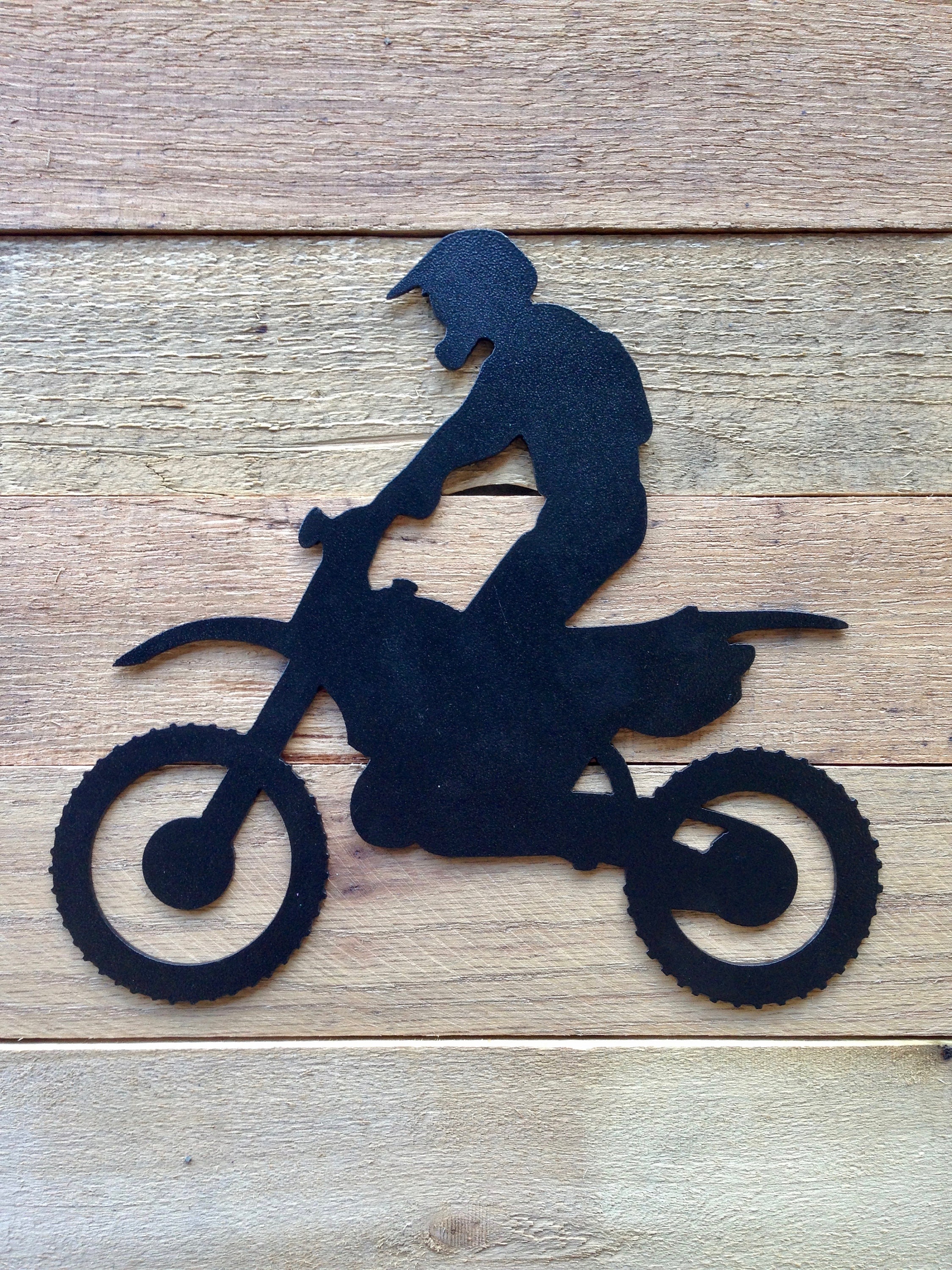 Dirt Bike With Rider Metal Wall Decor - Etsy