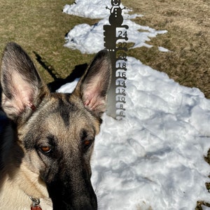 Snow Gauge, 12'', 24'', 36'', Metal Snow Ruler, Rounded Edges, Snowman ...