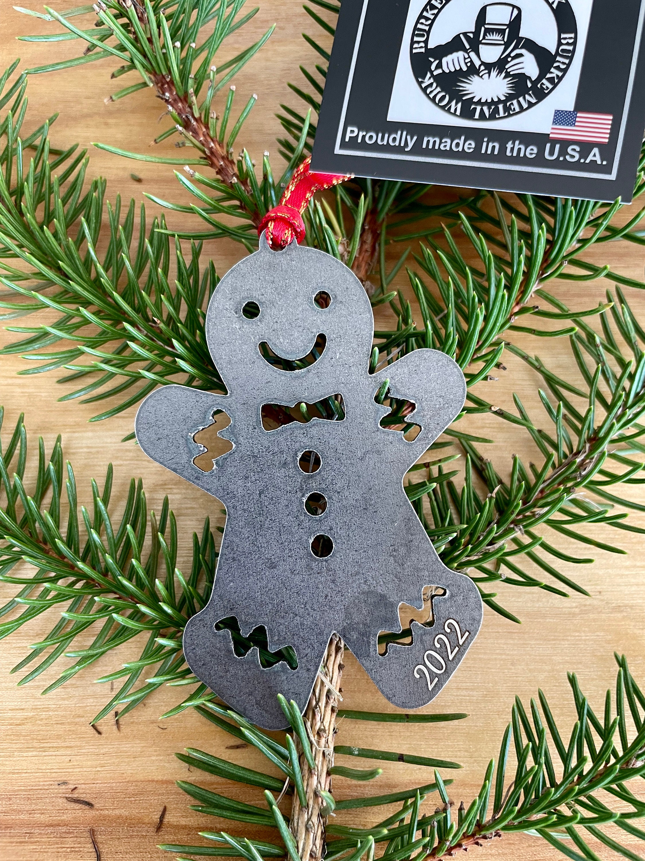 Gingerbread Man Ornament, Personalized Gift, Metal Christmas Ornament ...