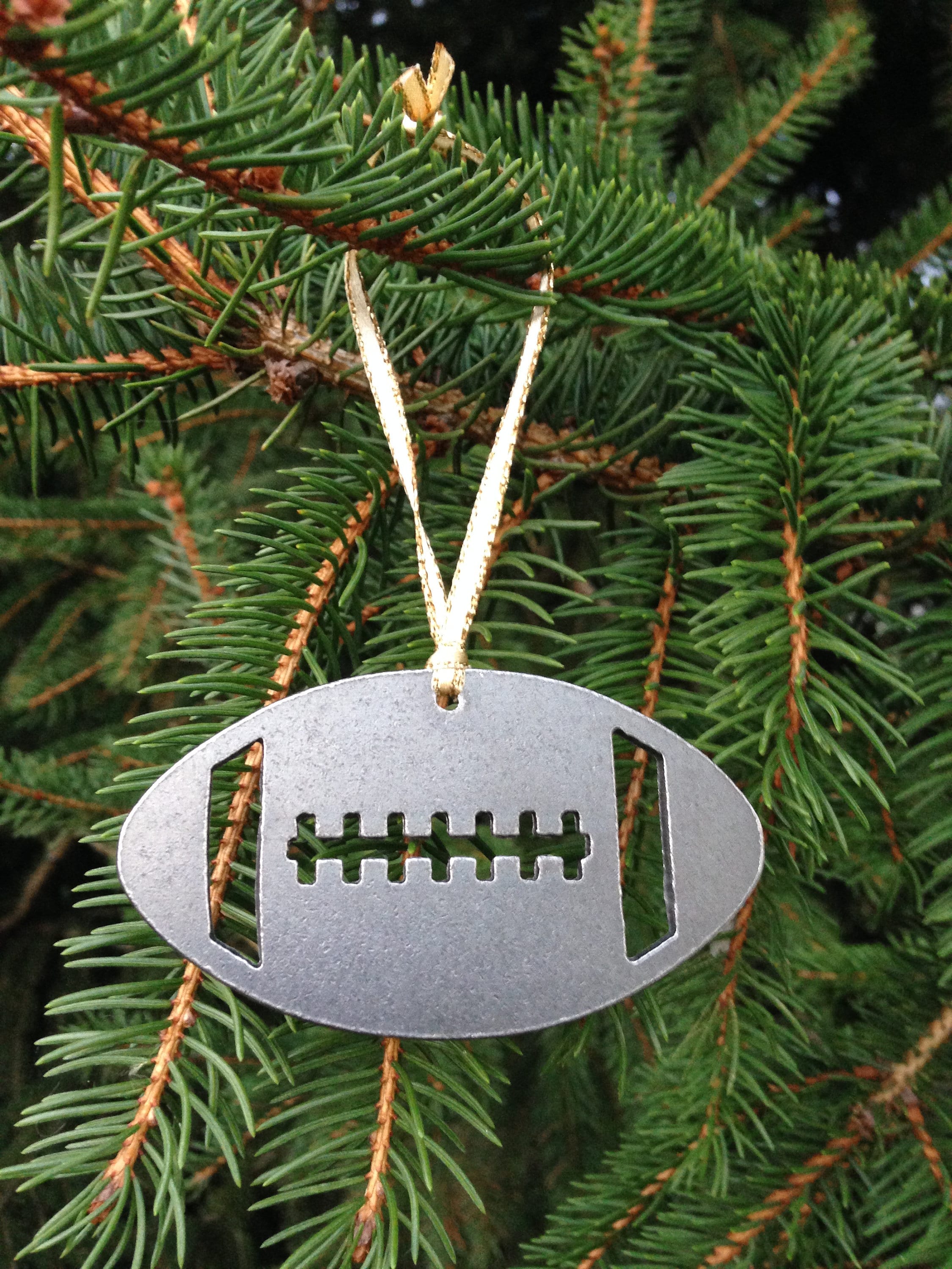 Football Ornament Metal Art Personalized Gift Christmas - Etsy