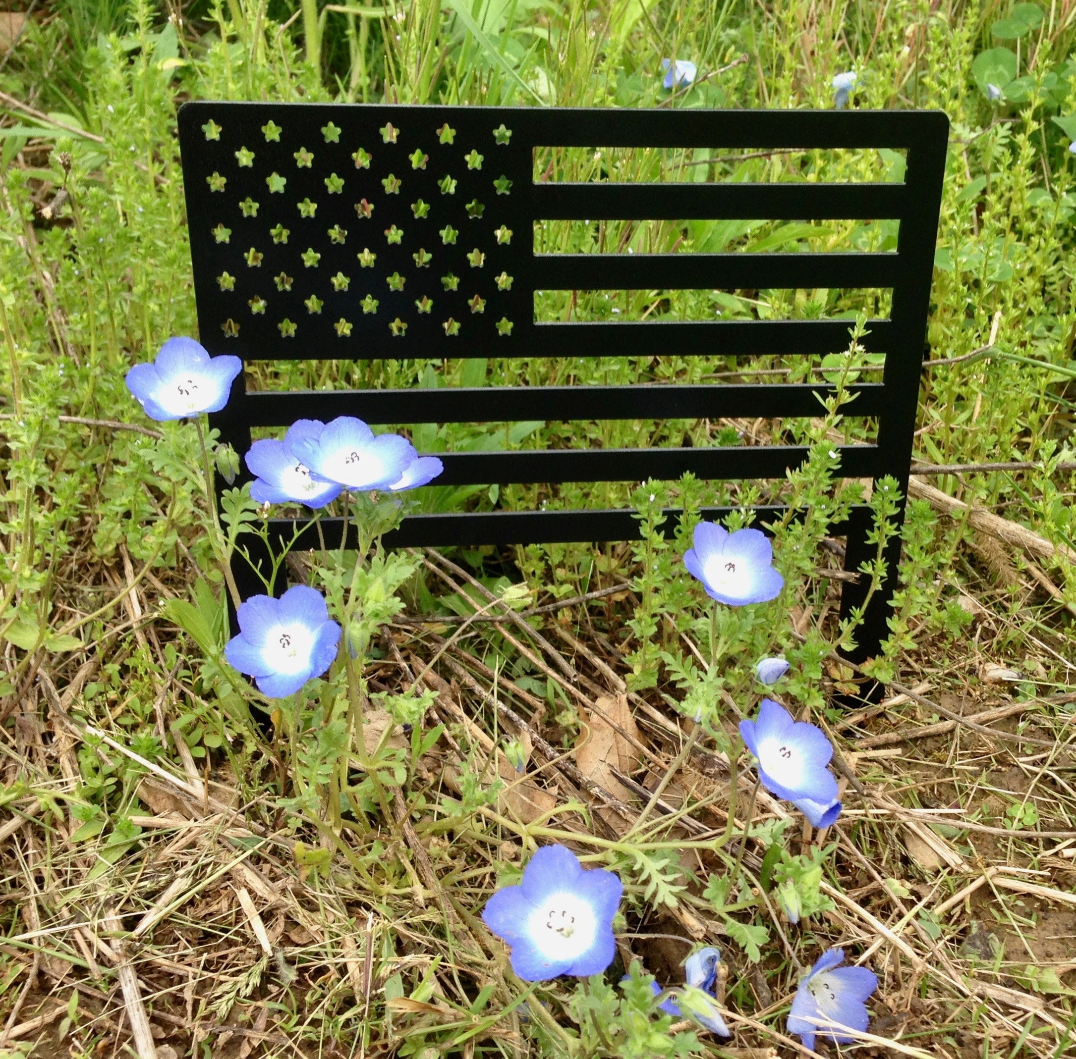American Flag Metal Yard Sign, Garden Flag - Etsy