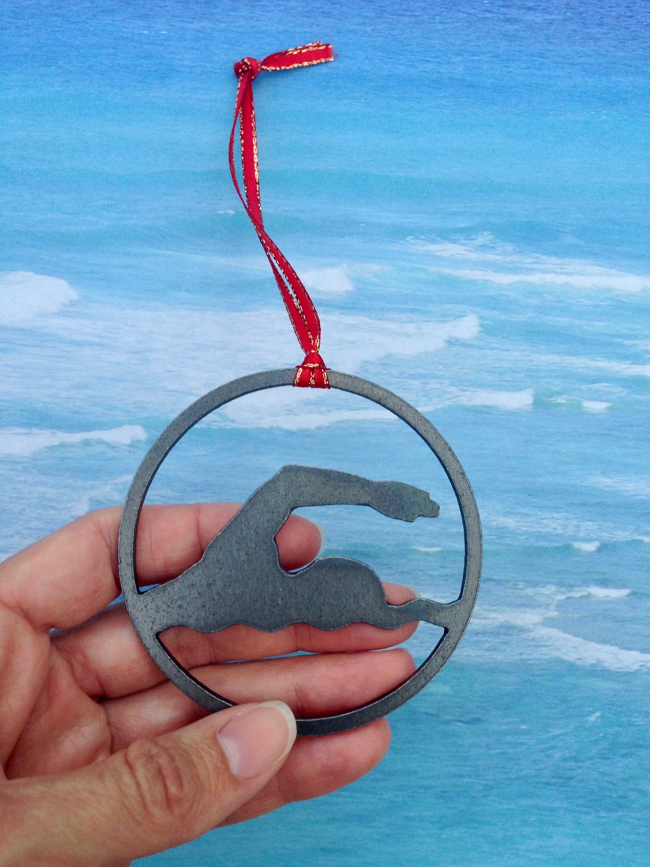 Swimming Metal Ornament Swimmer Pool | Etsy