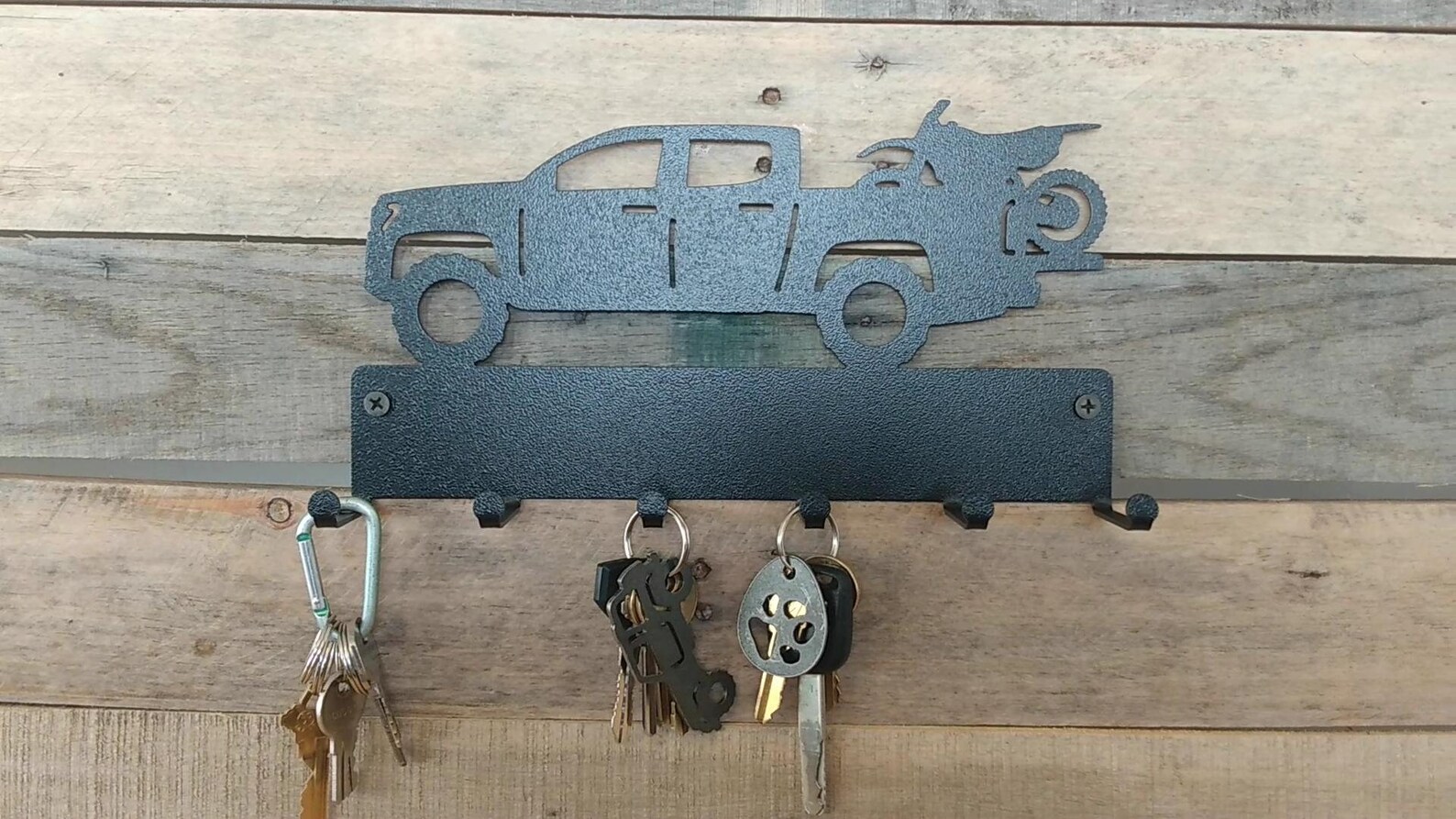 Truck With Dirt Bike in Back Key Holder Decorative Key Hooks - Etsy