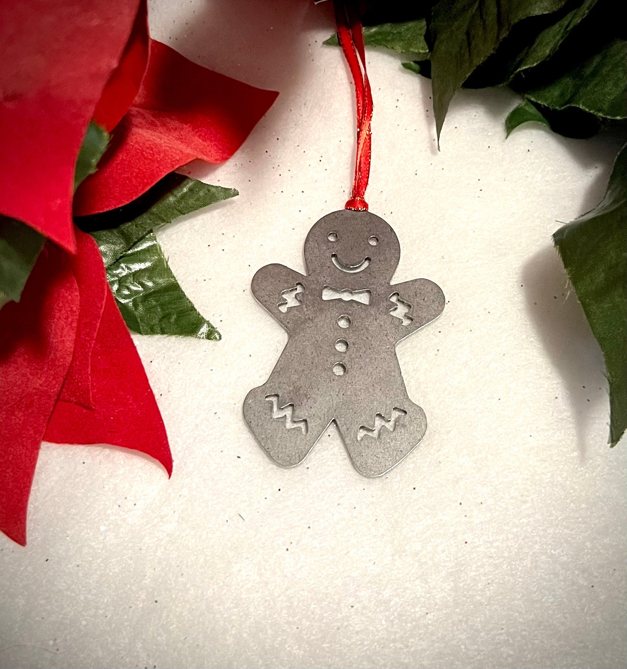Gingerbread Man Ornament, Personalized Gift, Metal Christmas Ornament ...