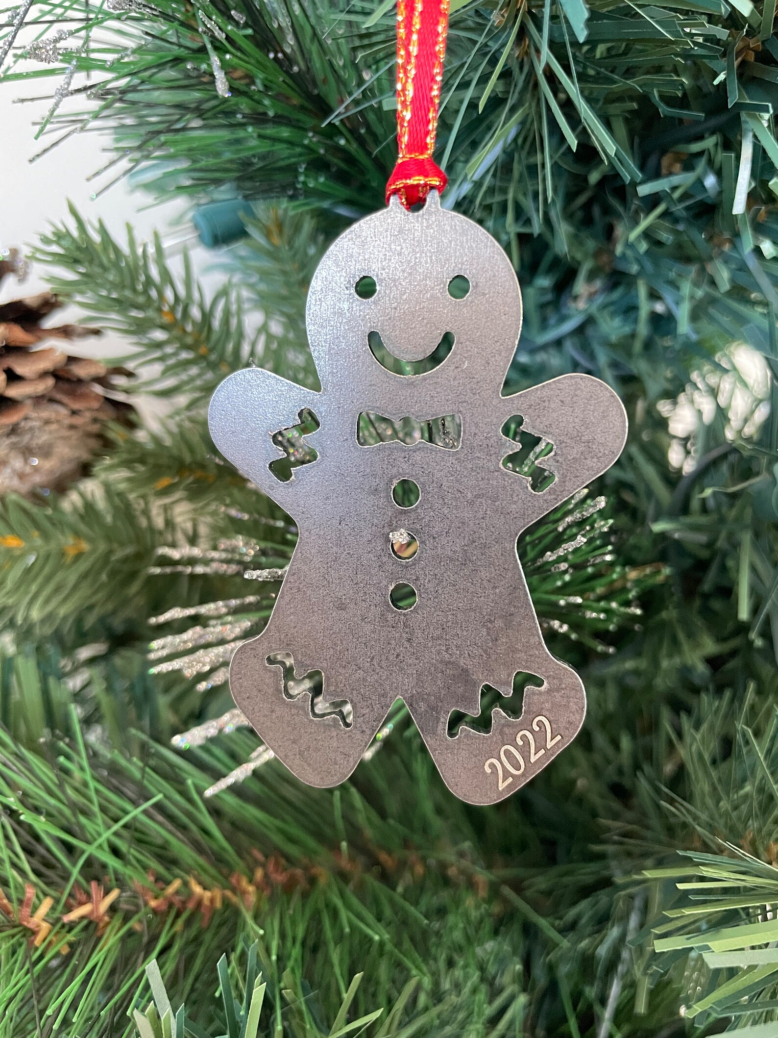 Gingerbread Man Ornament, Personalized Gift, Metal Christmas Ornament ...