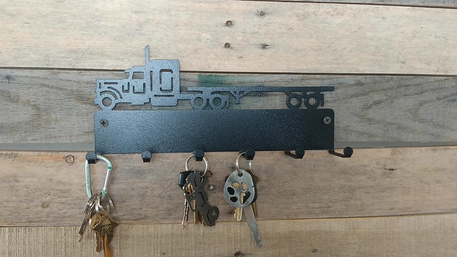 Semi Truck 18 Wheeler With Flat Bed Trailer Key Holder | Etsy