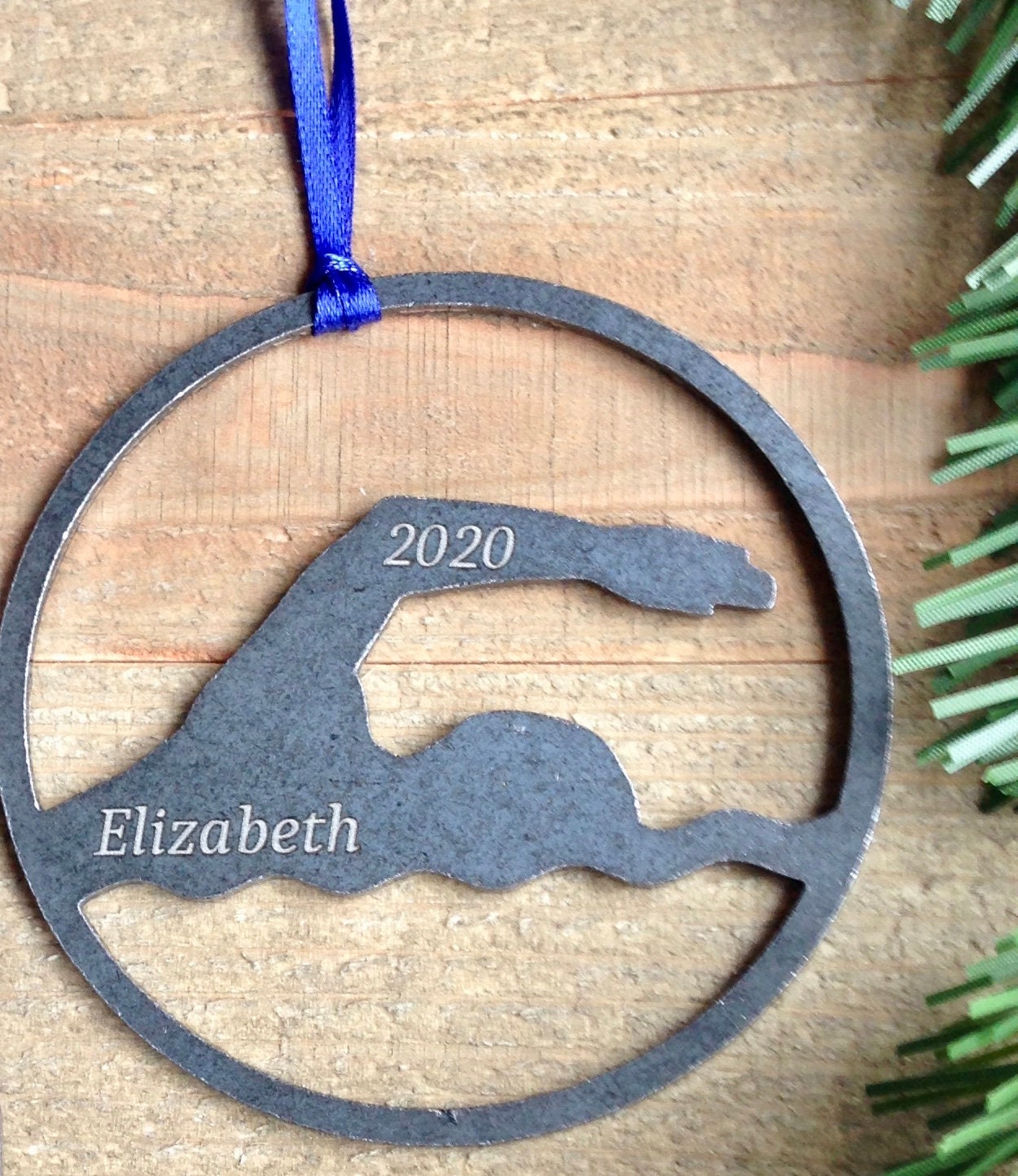 Swimming Metal Ornament Swimmer Pool | Etsy