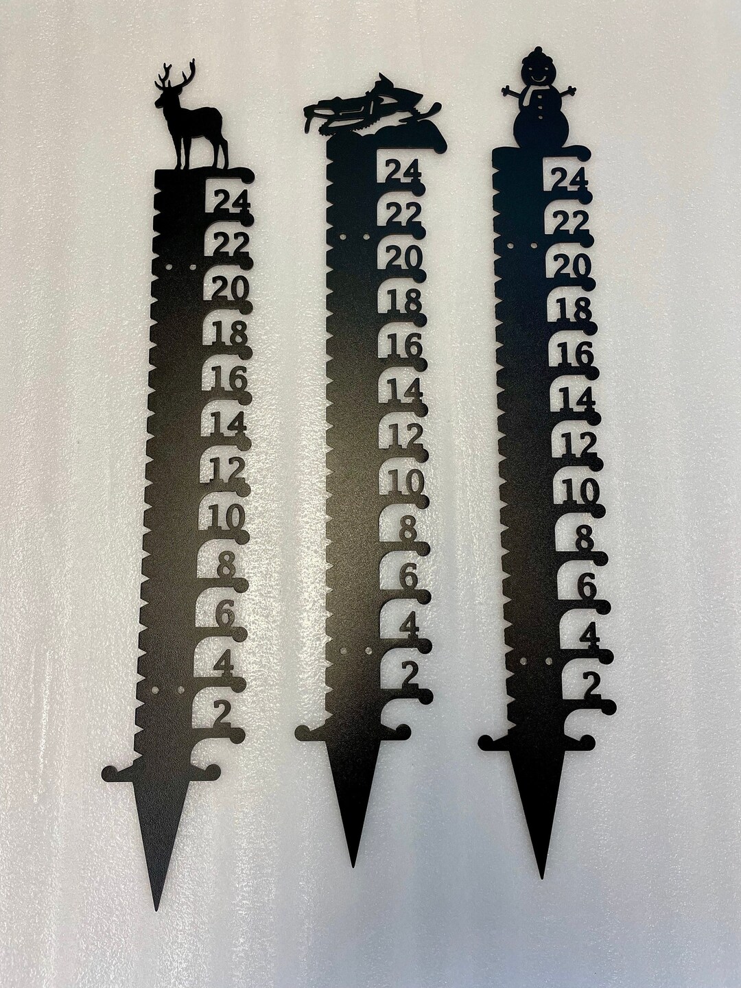 Snow Gauge, 12'', 24'', 36'', Metal Snow Ruler, Rounded Edges, Snowman ...