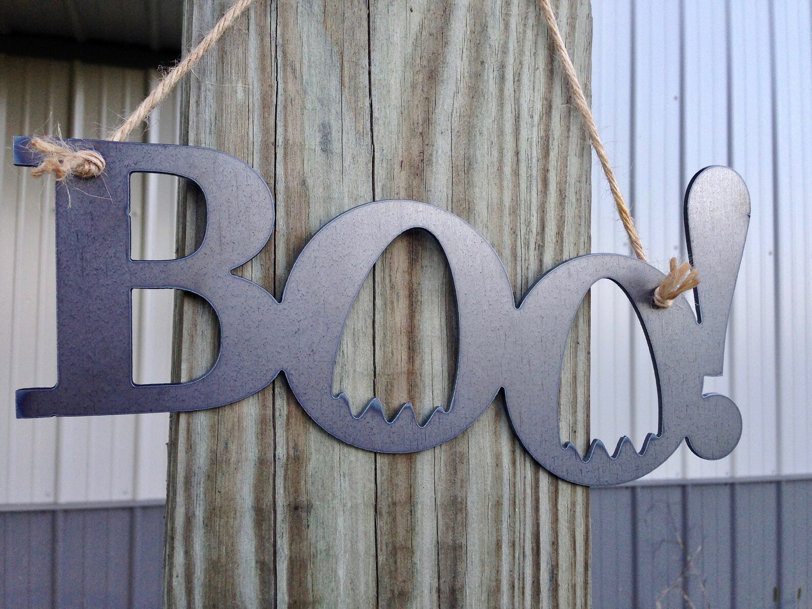 BOO Word Art with Ghost Metal Sign Halloween Decor | Etsy