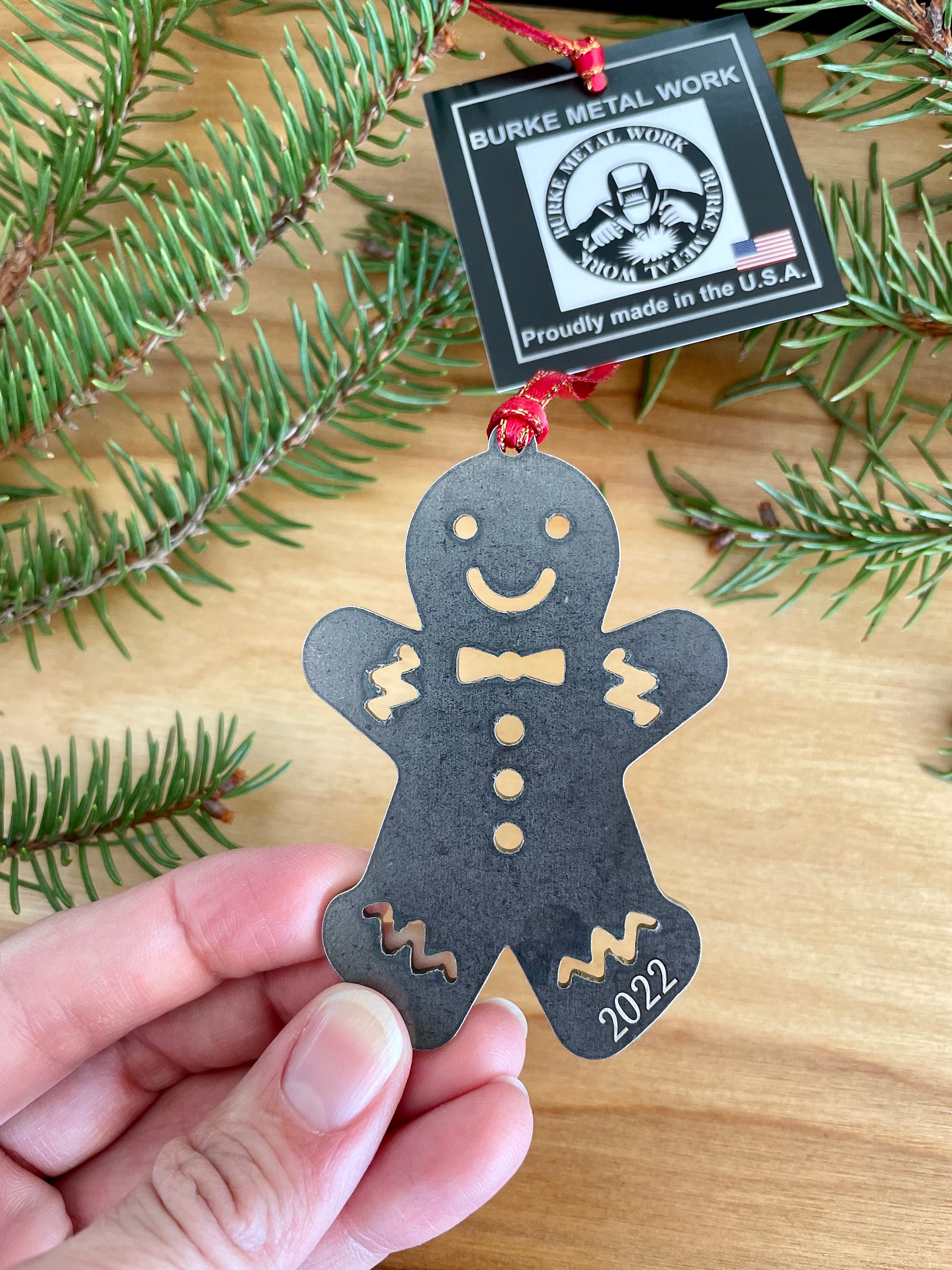 Gingerbread Man Ornament, Personalized Gift, Metal Christmas Ornament ...