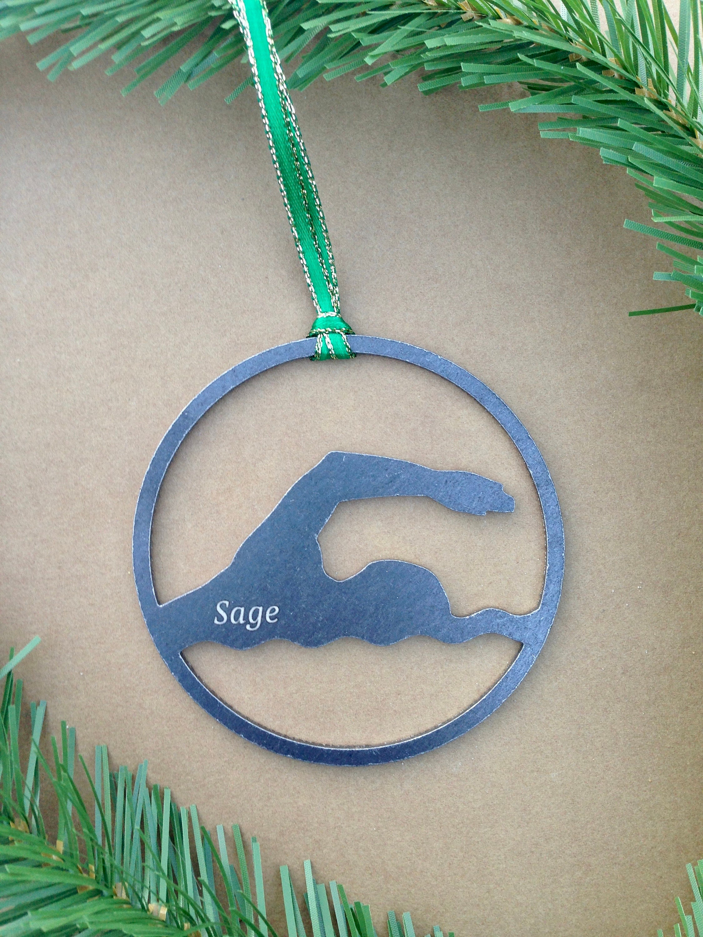 Swimming Metal Ornament Swimmer Pool | Etsy