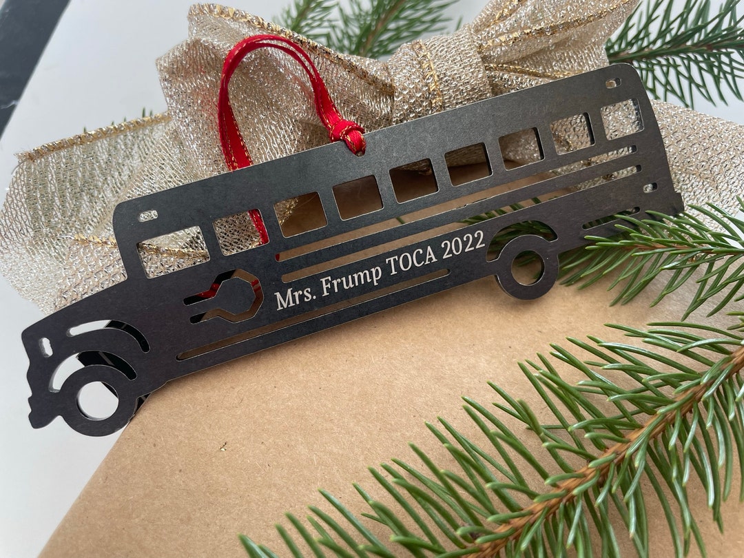 School Bus Ornament, Metal Christmas Ornament, Personalized Gift - Etsy