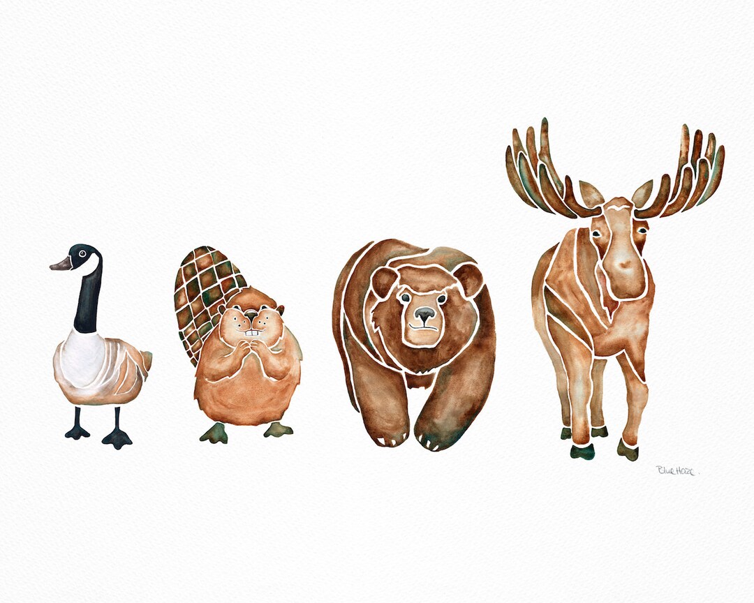 Printable Art Watercolor Painting Canadian Art Animal Art - Etsy