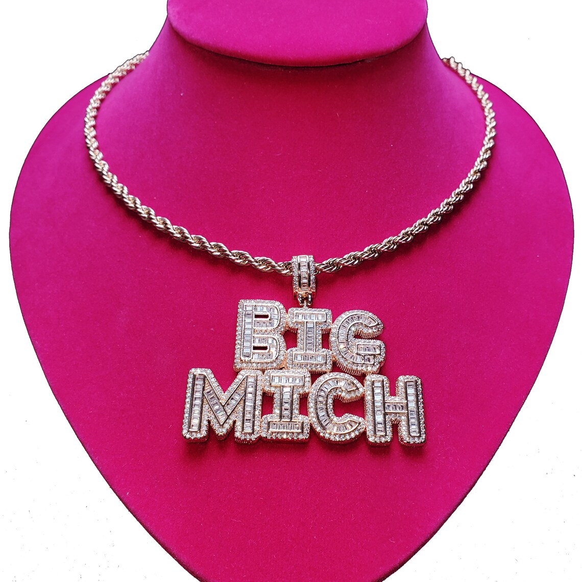 CUSTOM Your Name Letters Pendant With Stainless Steel Rope | Etsy