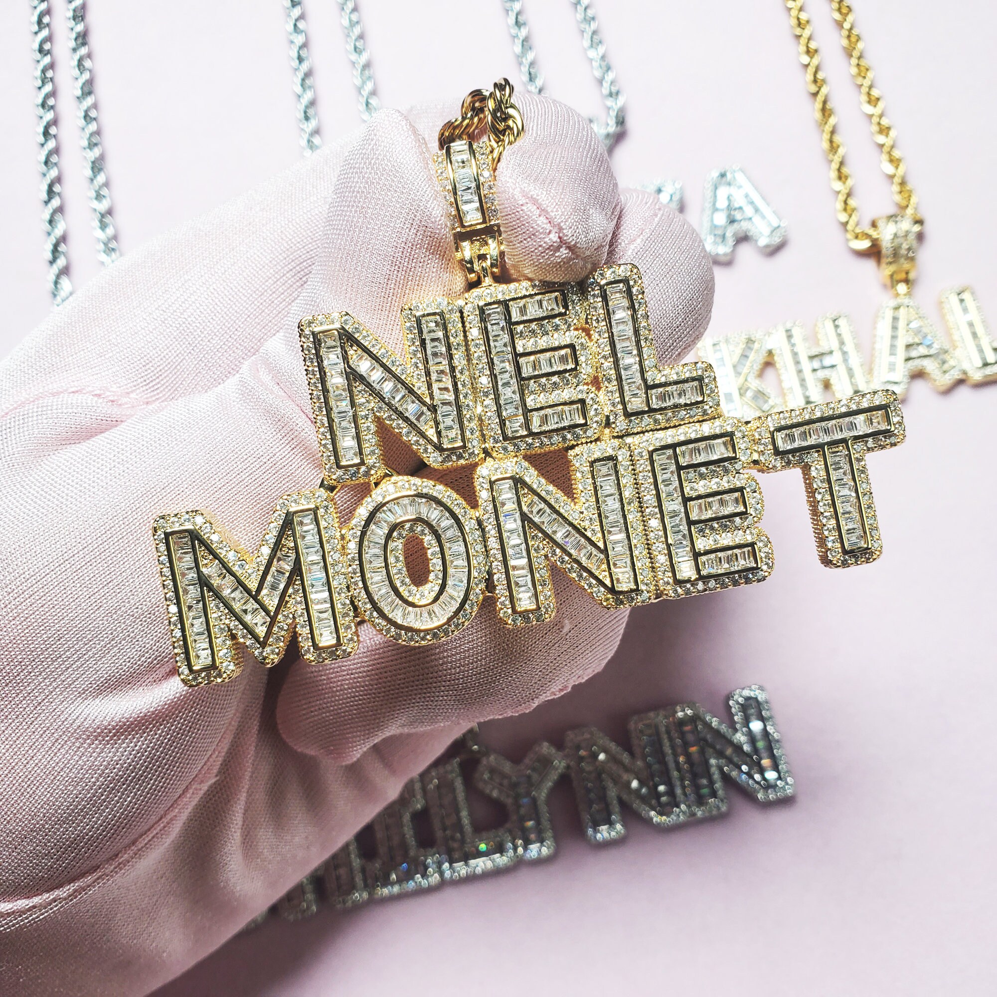 CUSTOM Your Name Letters Pendant With Stainless Steel Rope Chain,custom ...