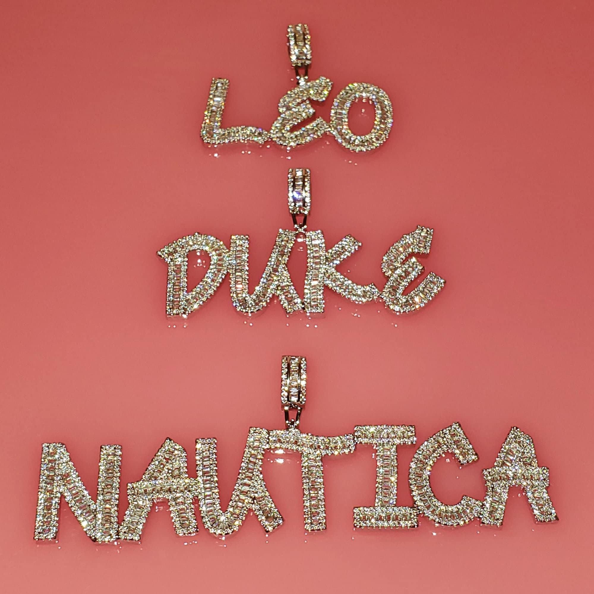 Icy Nameplate With Bling Tennis Chain / Custom Name Necklace / - Etsy