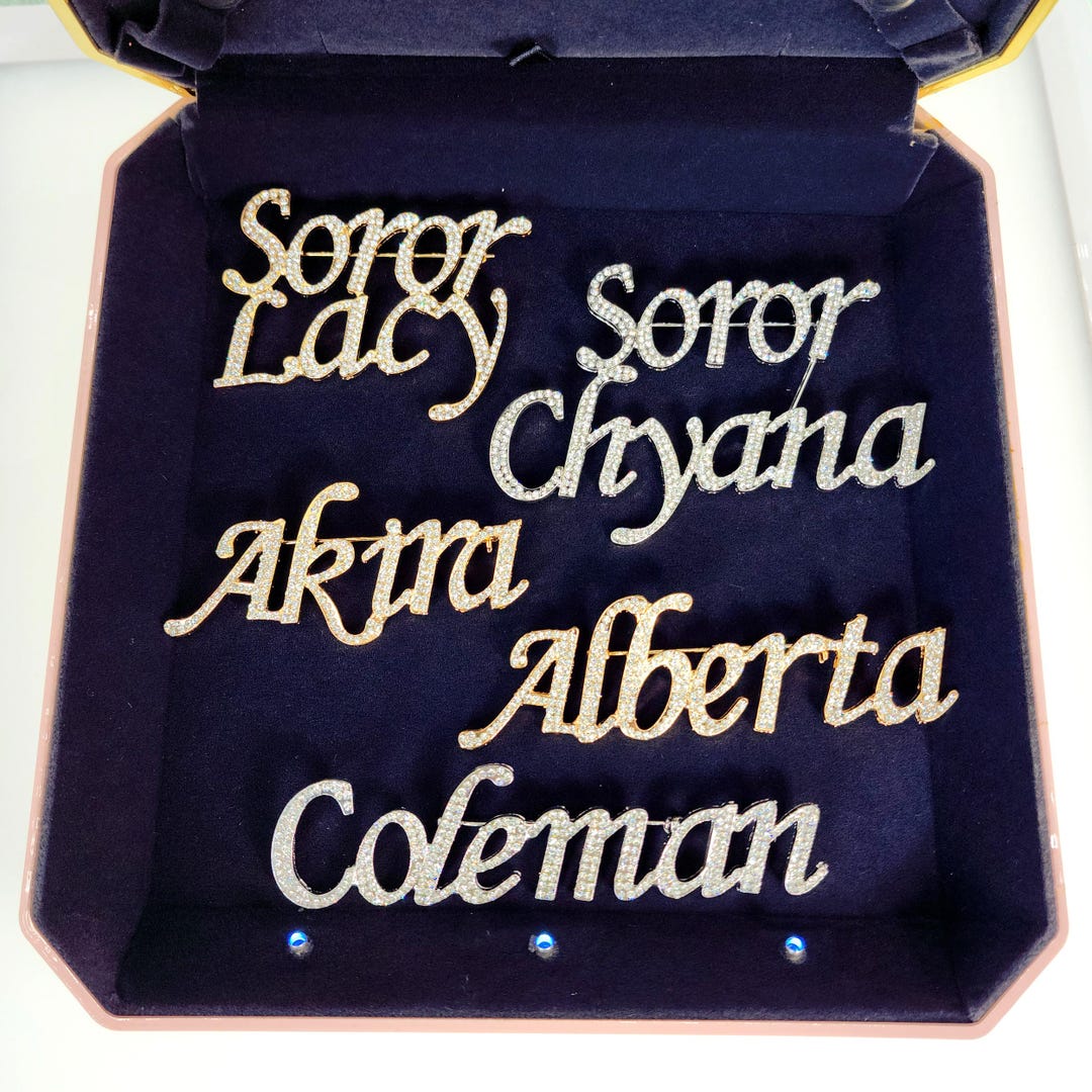 Custom Name Brooch Pin for Her, Personalized Bling Words/name Lapel ...