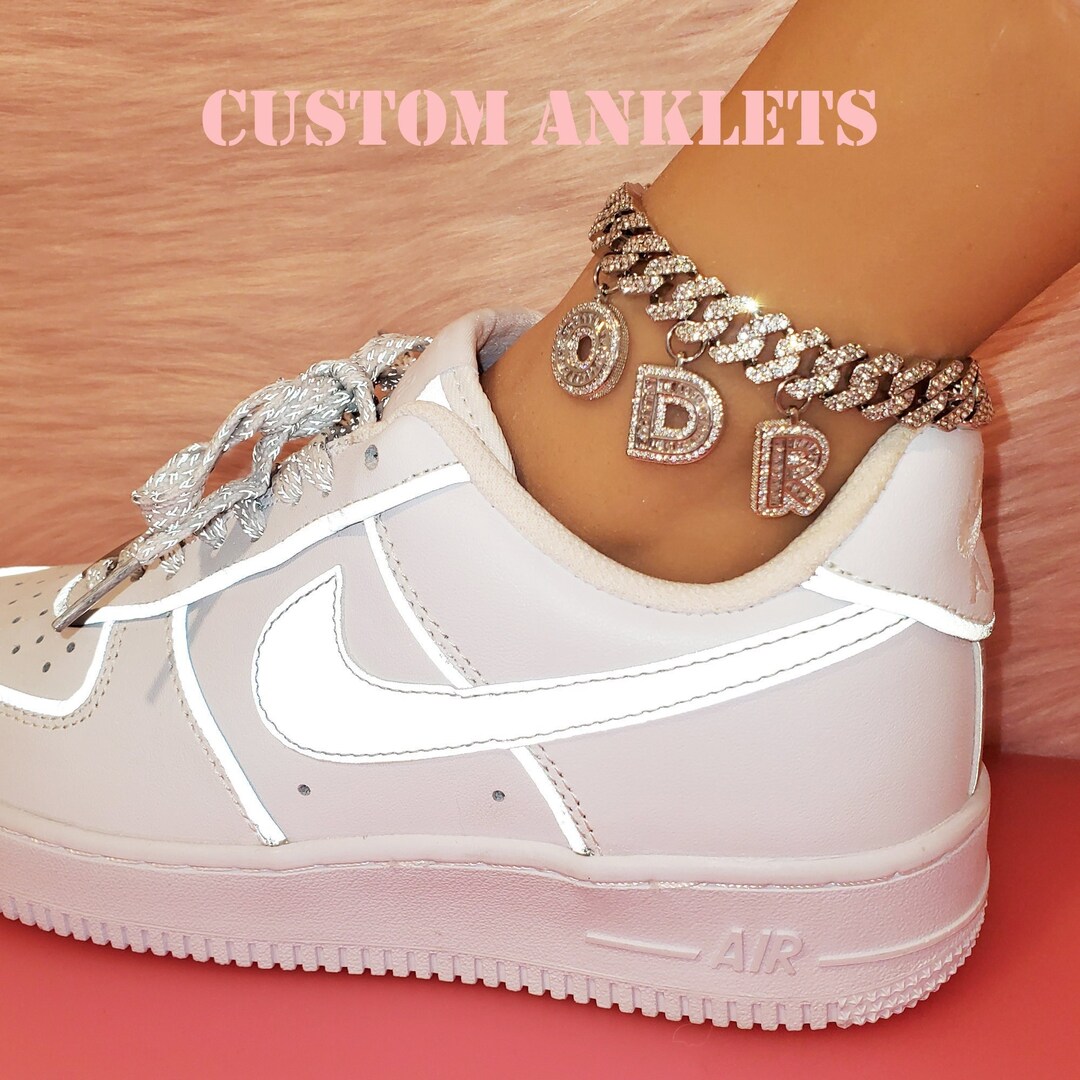Custom Name Anklet, Perosnalised Name Gift, Initial Letter Anklet ...