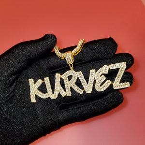 Personalized Your Name Necklace, Icy Name Plate, Custom Letters ...